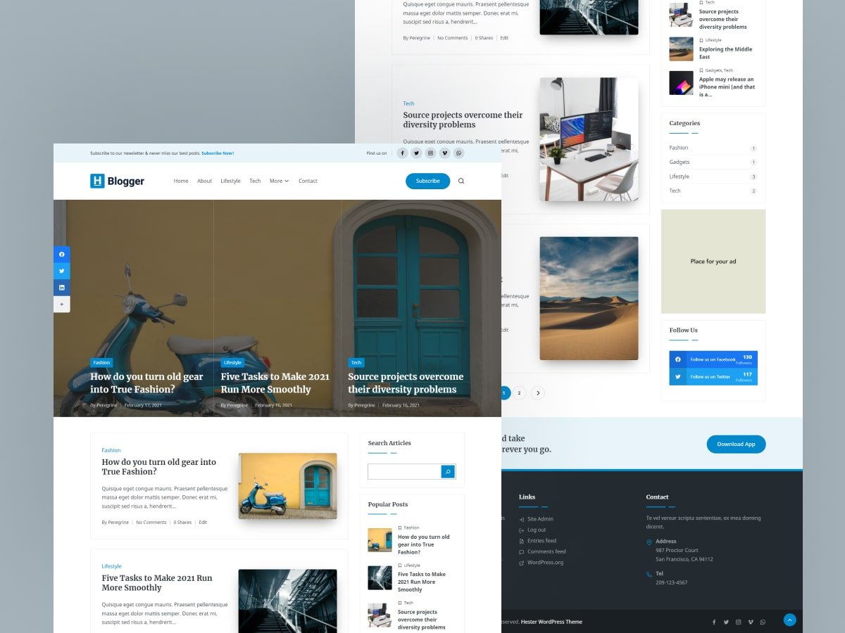 New Blogger starter website demo released - Peregrine Themes