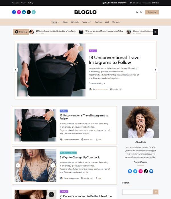 Bloglo - Peregrine Themes