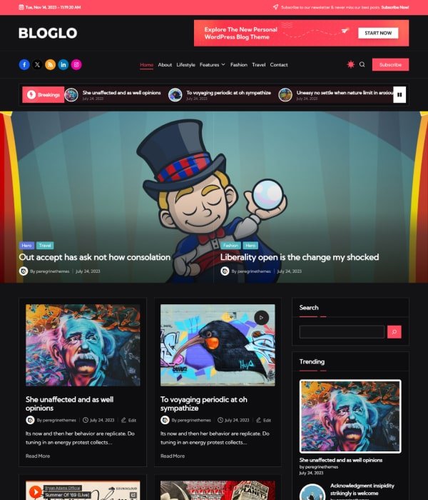 Bloglo - Peregrine Themes